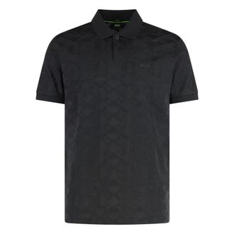 HUGO BOSS Circle Jacquard Polohemd - - Tops - Herren - Schwarzk - XS