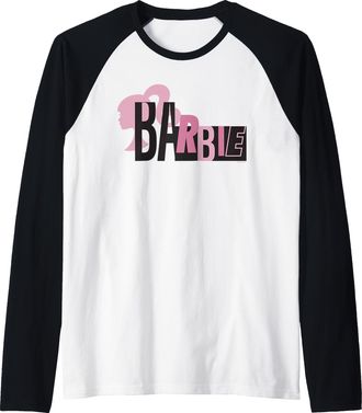 BARBIE Logo in Schwarz und Rosa Raglan