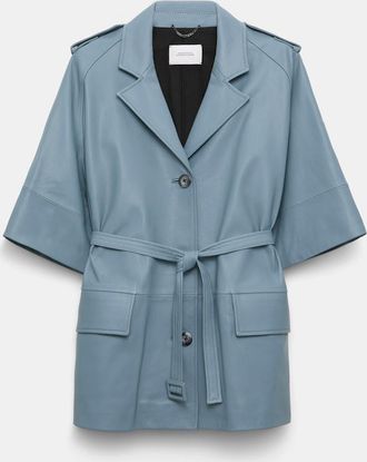 Dorothee Schumacher Kurzmantel aus Lammleder mit Bindegürtel