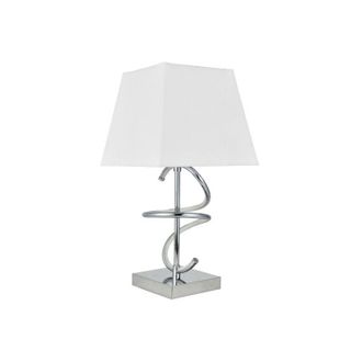 Fabrilamp Fabrilamp - New york tischlampe 8w 4000k+1xe27 chrom wei&szlig; lampenschirm 600lm 44x23x23 cm