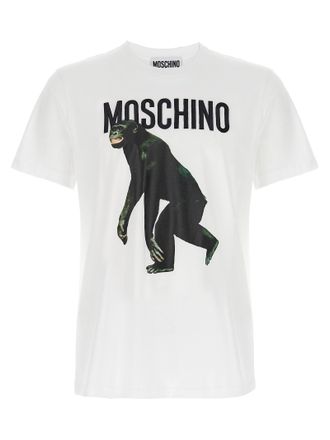 Moschino Logo-Print Cotton T-Shirt - White