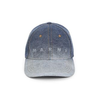 Marni Caps & M&uuml;tzen - Gradient Blue Denim Baseball Cap With Embroidered - Gr. L - in Grau - f&uuml;r Damen