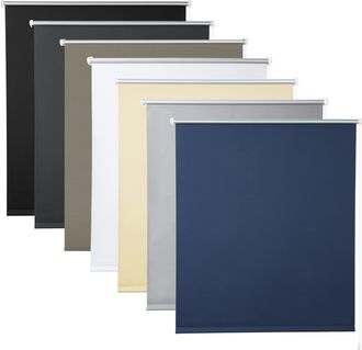 Woltu Verdunkelungsrollo ohne Bohren, Thermo Verdunkelungsrollo mit Kette, Sichtschutz, für Türen und Fenster, 120 x 160 cm, Blau