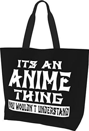 AOOEDM Its An Anime Thing Ladies Canvas Tote Sac &agrave; provisions r&eacute;utilisable