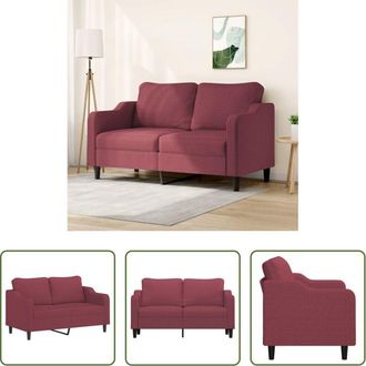 vidaXL Weinrot - 2-Sitzer-Sofa Weinrot 140 cm Stoff