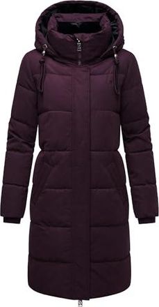 Navahoo Manteau dhiver matelass&eacute; chaud pour femme avec col haut et capuche amovible Wintertanz 14 S-3XL, Marron/bleu ciel, 3XL