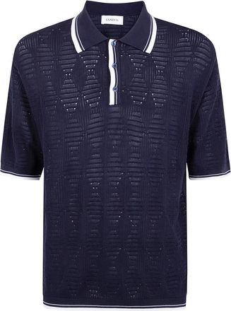 Laneus Homme, Tops, Bleu, Taille: 2XL Polo en maille