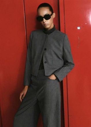 Mango Kurzer Anzugblazer grau - Damen - XXS - MANGO