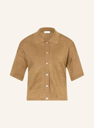 Darling Harbour Darling Harbour Strickjacke Aus Leinen braun