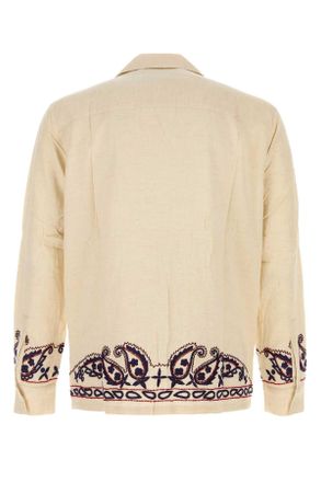 Baziszt Embroidered Silk Shirt - Beige