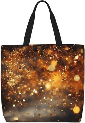 Generic Or Brillant Sac Fourre-Tout L&eacute;ger Sacs De Courses R&eacute;utilisable Sac Cabas Pour Quotidienne Travail Universit&eacute;