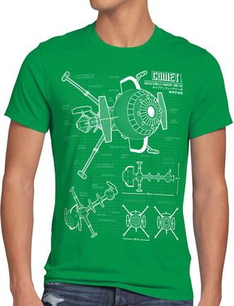 style3 Future Comet Herren T-Shirt Captain, Gr&ouml;&szlig;e:XXL, Farbe:Gr&uuml;n