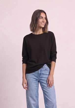 Street One Strickpullover STREET ONE, Damen, Gr. 34, schwarz (schwarz coffee), Stoff, 30% Polyester, 29% Polyacryl, 21% Viskose, 20% Polyamid, unifarben, regular