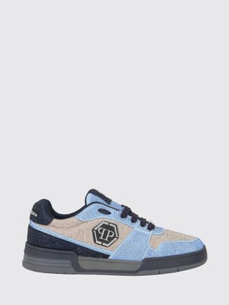 Philipp Plein Baskets P-Force en cuir avec monogramme et cristaux