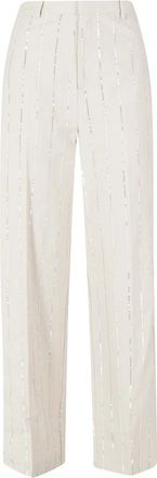 Isabelle Blanche Femme, Pantalons, Beige, Taille: 36 FR Straight Pantalons