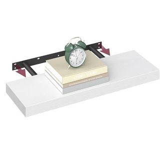 Vasagle Wandregal, Schweberegal, Regalbrett, 20 x 60 x 3,8 cm, Wandboard f&uuml;r Bilderrahmen, Deko, Regal f&uuml;r Wohnzimmer, Arbeitszimmer, K&uuml;che, schneewei&szlig; LWS026