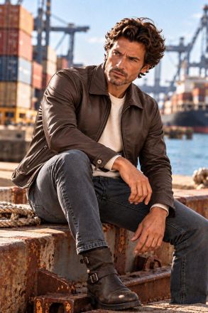 Milestone Lederjacke MSNagano Feines Lammleder, cleaner Biker-Look, markantes Karofutter