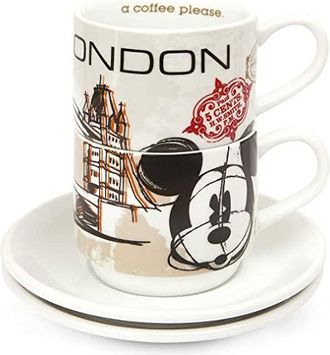 Egan Set 4 Kaffeetassen Stapelbar London Disney