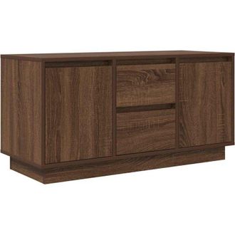 vidaXL Meuble tv avec lumi&egrave;res led ch&ecirc;ne marron 100x41x50 cm - Vidaxl