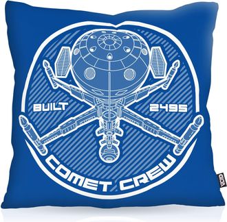 Void Watches Comet Crew Kissenbezug Kissenh&uuml;lle Polyester wasserfest Outdoor Future Anime Raumschiff Captain, Kissen Gr&ouml;&szlig;e:50 x 50 cm, Kissen Farbe:Blau