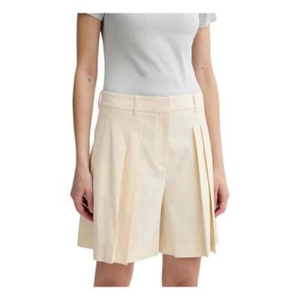 Theory Short en lin pliss&eacute; - Femme - Shorts - Beige - Taille: 34 FR