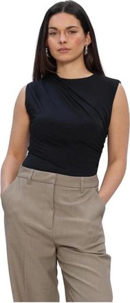 Rosemunde Billie SL Drape Top - - Tops - Damen - Schwarzk - XS