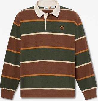 Timberland All Gender Rugby-Polohemd Dunkelgr&uuml;n/Dunkelbraun, Braun, Gr&ouml;&szlig;e