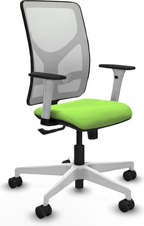 Piqueras y Crespo Schreibtischstuhl mit Rollen mit wei&szlig;en und schwarzen Armlehnen, h&ouml;henverstellbare Lendenwirbelst&uuml;tze, ausgestattet mit 3 Positionen und Schneideschau