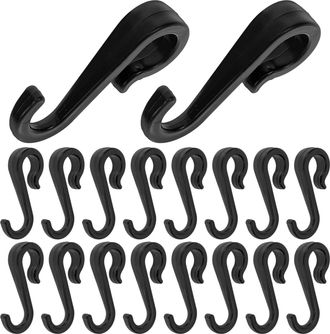 SOLUSTRE 24 St&uuml;ck Gro&szlig;er Schwarzer S Haken aus Kunststoff f&uuml;r Rohre Bis 16mm Mehrzweck K&uuml;chenhaken zum Aufh&auml;ngen Von Handt&uuml;chern Schl&uuml;sseln und Badaccessoires