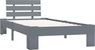 vidaXL Massivholzbett Grau Kiefer 90x200 cm Vidaxl