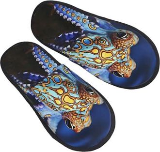 Generic Pantoufles Pieuvre &Agrave; Anneaux Bleus Chaud Pantoufles En Feutre R&eacute;utilisables Chaussons DInt&eacute;rieur Pour H&ocirc;tel Homme Invit&eacute; L