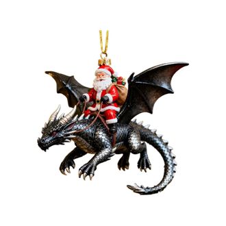 Generic Drache Weihnachtsornament - Flacher Acryldrache Weihnachtsmann Dekoration Winter Urlaub Ausstellungszubeh&ouml;r Festliche Dekoration zum Aufh&auml;ngen Illustr