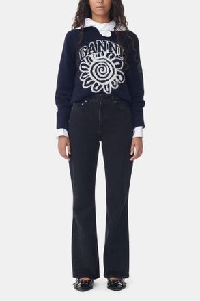 Ganni schwarz Betzy Jeans Baumwolle - Gr&ouml;&szlig;e 26W/32L