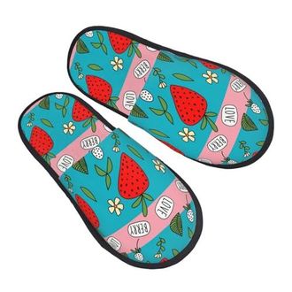 Generic Pantoufle Maison Motif Fraise Chaudes Pantoufles Confortable Hiver Pantoufles Antid&eacute;rapantes Hiver Chaussures Chaudes Pour H&ocirc;tels Maison Chambre L