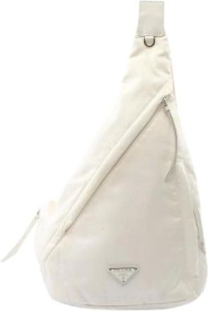 Prada unisex, Pre-owned, Blanc, Taille: ONE Size Sac Banane Vintage en Nylon Pre-owned