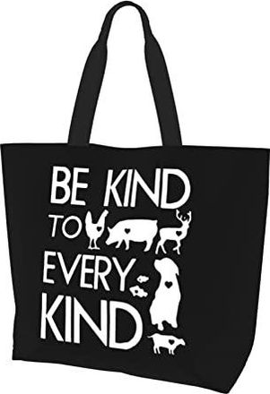 AOOEDM Be Kind To Every Kind Sac &agrave; provisions r&eacute;utilisable en toile pour dames