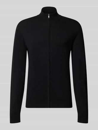 Mc Neal Slim Fit Strickjacke aus Viskose-Mix mit Stehkragen