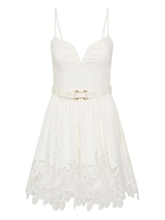 Rebecca Vallance robe courte Montreux &agrave; taille ceintur&eacute;e - Blanc
