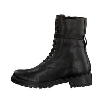 Omoda Schwarzer Leder Schn&uuml;rstiefel - - Shoes - Damen - Schwarzk - 36 EU