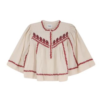 Isabel Marant Bestickte Bluse mit Rundhalsausschnitt - - Blouses & Shirts - Damen - Mehrfarbig - S