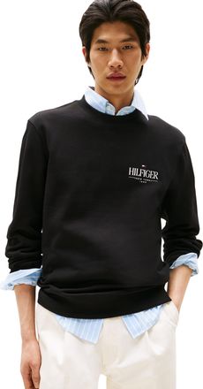 Tommy Hilfiger Herren Sweatshirt Stacked Regular Fit, Schwarz (Black), XXL
