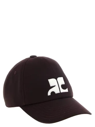 Courr&egrave;ges CO345516BM AC Logo Embroidered Baseball Cap - Bordeaux