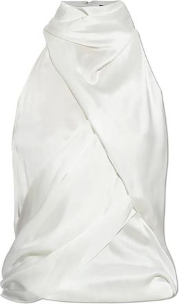 Balmain Femme, Tops, Blanc, Taille: 34 FR Silk Draped Top