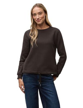 Street One 3017129 Sweat-Shirt avec d&eacute;tails c&ocirc;tel&eacute;s, Marron Ultra Profond, 38 Femme
