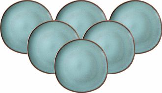 like. by Villeroy & Boch Villeroy & Boch like. by Lave Glacé Speiseteller 6er Set, 28 cm, Runder Teller mit einzigartiger Glasur, Skandinavisches Design, Steingut, Türkis