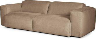 Studio Copenhagen home24 3-Sitzer Sofa Braun Cordstoff Snor 251 x 71 x 102cm Modern