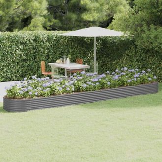 vidaXL vidaXL Lit sur&eacute;lev&eacute; de jardin Acier galvanis&eacute; 544x100x36cm gris