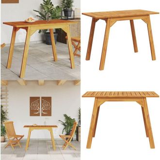 vidaXL Garten-Esstisch 110x56x75 cm Massivholz Akazie - Gartentisch - Esstisch - Holzm&ouml;bel - Akazienholz - Outdoortisch - Home & Living