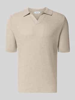 Gran Sasso Slim Fit Poloshirt mit V-Ausschnitt