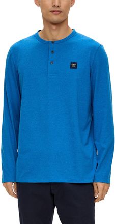 s.Oliver Meliertes Longsleeve mit Henleyausschnitt